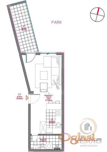<p>JEDNOSOBAN STAN U IZGRADNJI BLIZU LIMANA 4, TELEP