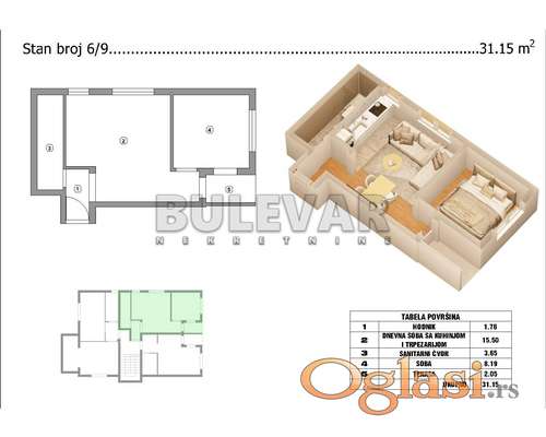 Novogradnja 31m2 Branko Bjegović