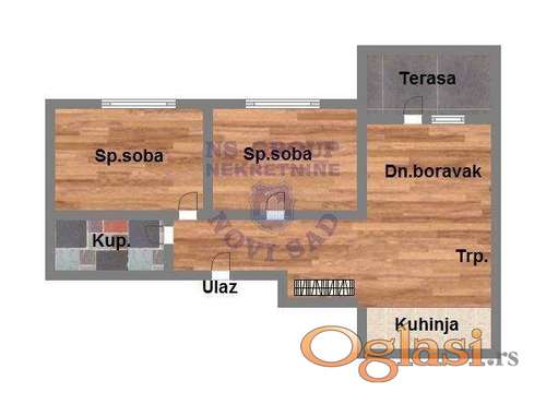 Trosoban - 58m2 - Podbara