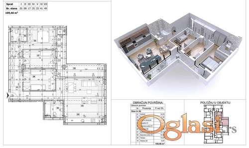 N.Sad Podbara četvorosoban stan 109m2 HITNO!
