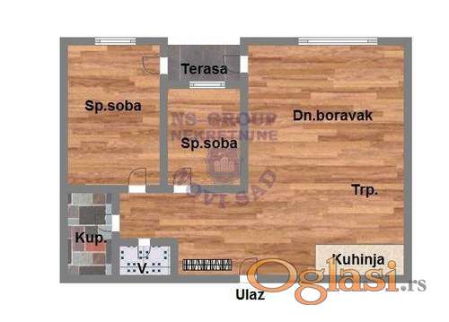 Trosoban, 59m2 Telep
