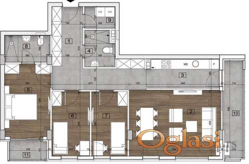 Troiposoban stan od 94m2 u izgradnji kod Somborskog bulevara!