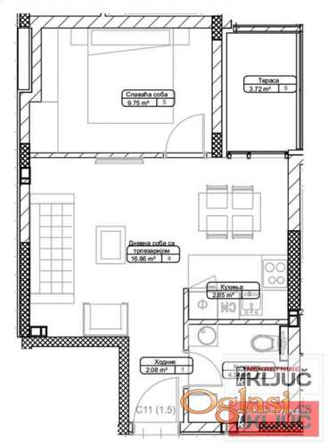 TELEP, 39m2, Jednoiposoban sa pdv, Izgradnja