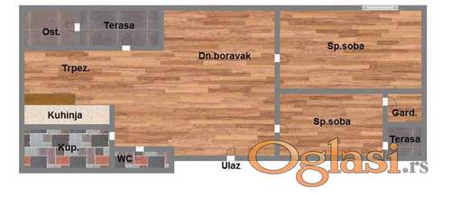 Trosoban 64m2 Bulevar patrijarha Pavla