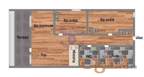 Trosoban stan u izgradnji na Adicama, 61m2!