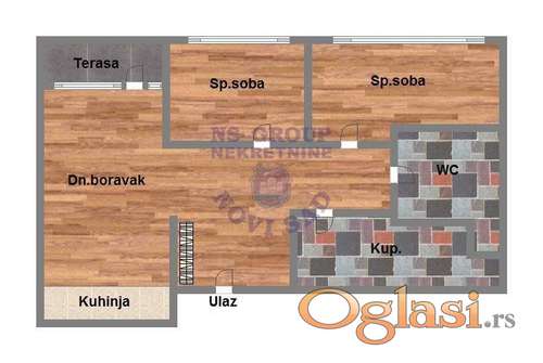 Trosoban, 64m2 Somborski Bulevar