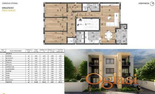 Na prodaju četvorosoban stan u izgradnji na Telepu. Povrat PDV-a.
