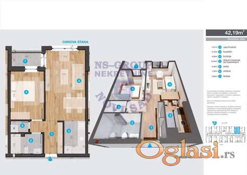 Dvosoban stan u izgradnji 42m2 - Bulevar patrijarha Pavla