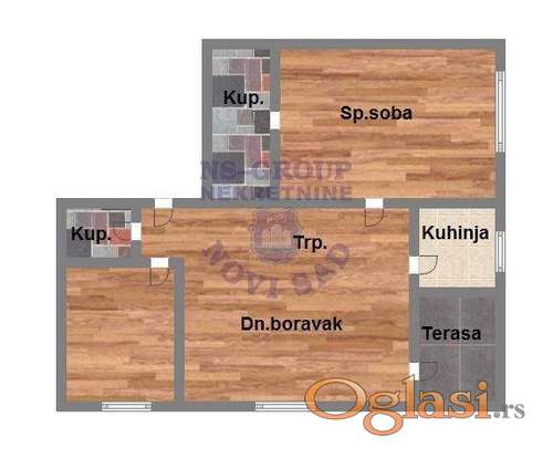 Trosoban, 53m2 Popovica