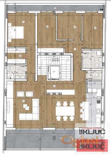 SOMBORSKI BULEVAR, Petosoban, 172m2+ 200m2 krovna Terasa