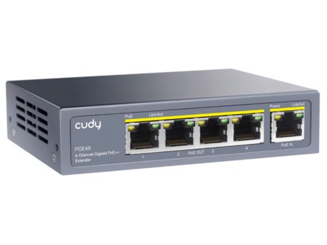 CUDY POE40 60W/30W Gigabit POE+ Extender, 802.3af/802.3at Standard, Data Power 100 Meters, Metal