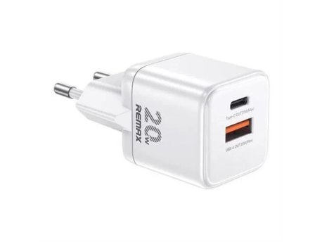 REMAX Strujni Fast punjač CA-18 King 1xUSB 3.0 + 1xUSB-C 20W beli