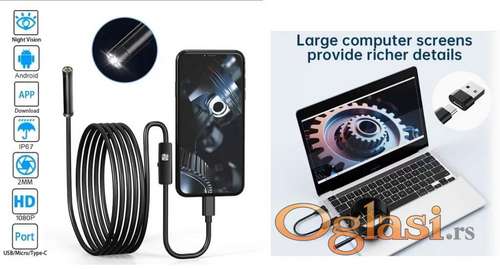 WKR Endoskopska kamera za telefon računar 1080P HD USB C
