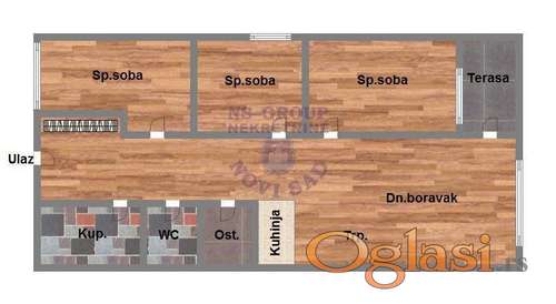 Troiposoban stan 69m2, Adice