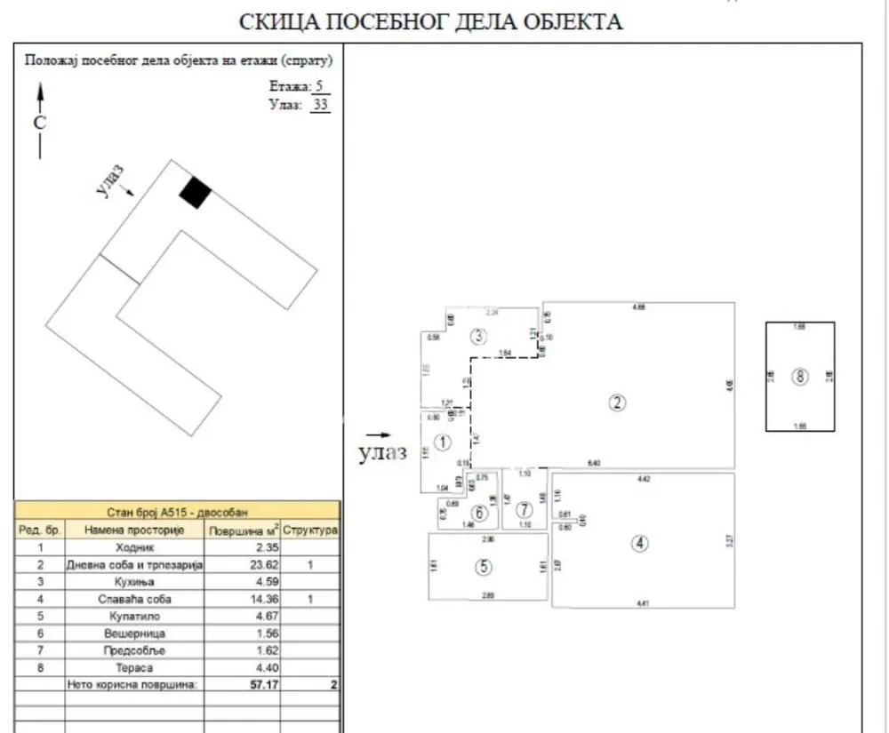 Prodaja, dvosoban stan, 57m², Savski Venac, Beograd