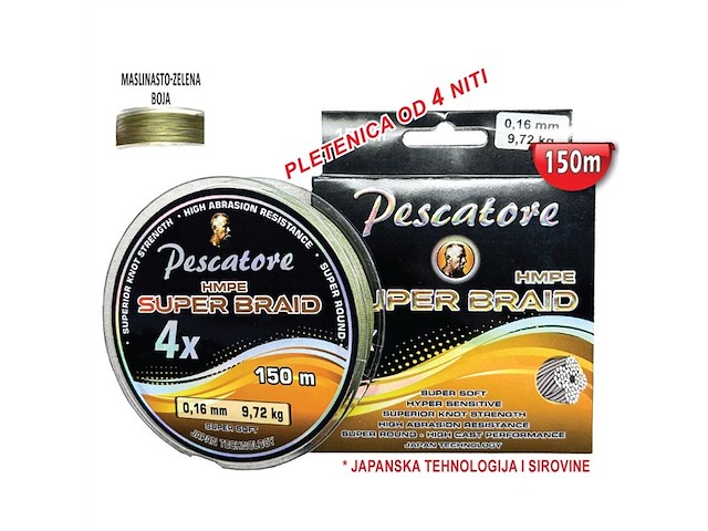 B-TECH PESCATORE SUPER BRAID 4X 0,10mm