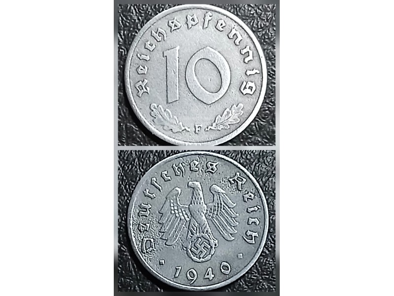 Nemačka 10 Reichspfennig 1940 F – original (Treći rajh)