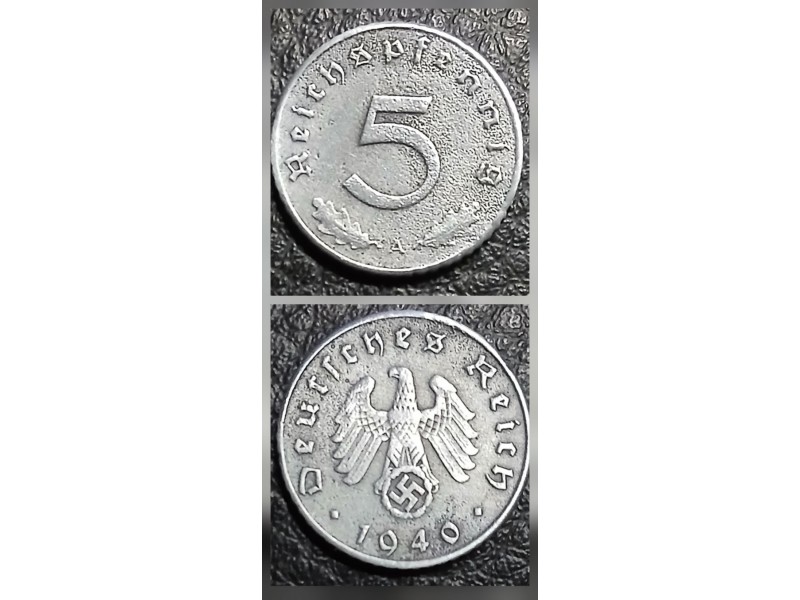 Nemačka 5 Reichspfennig 1940 A – original (Treći rajh)
