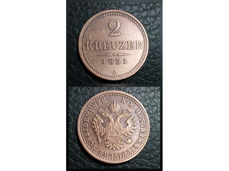 Austrija – 2 Kreuzer 1851 god. Habsburška monarhija