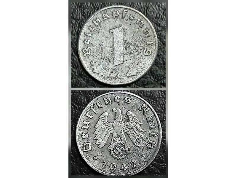 Nemačka 1 Reichspfennig 1942 A – original (Treći rajh)