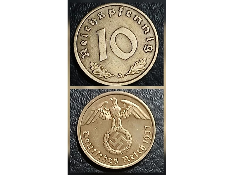 10 Reichspfennig – Nemačka 1937 A – original