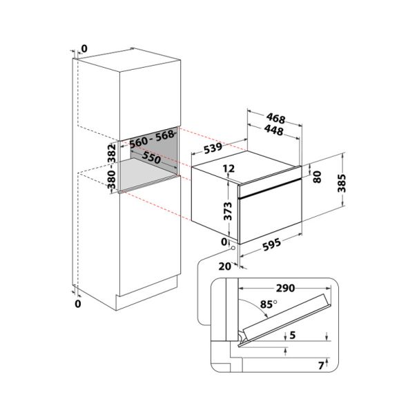 WHIRLPOOL Ugradna mikrotalasna rerna WMD7O4TB