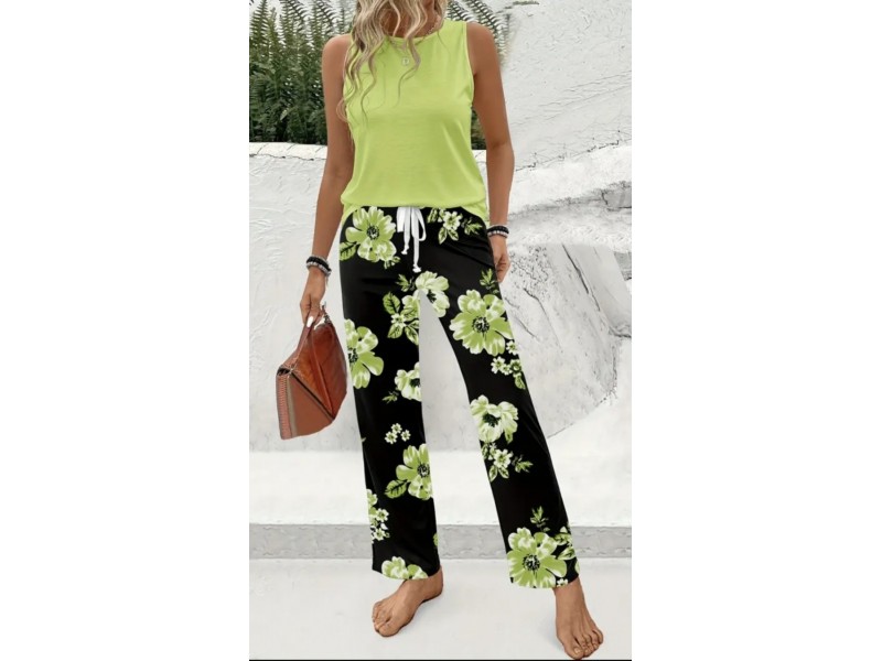 NOV komplet majica i cvetne salvare vel XL