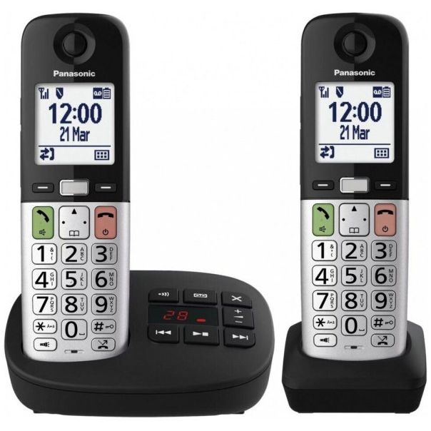 PANASONIC Bežični telefon KX-TGU432EXB DUO, crna
