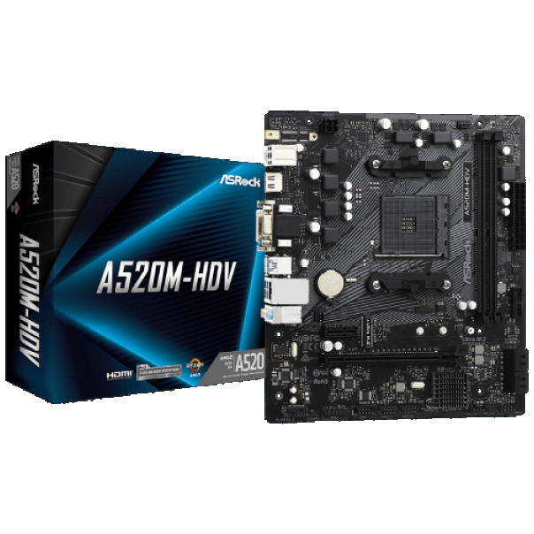MB AM4 ASRock A520M-HDV 90-MXBE50-A0UAYZÂ Â Â
