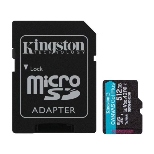 KINGSTON Memorijska kartica U3 V30 microSDXC 512GB Canvas Go Plus 200MB/s A2 + adapter SDCG4/512GB