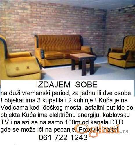 u Kikindi izdajem veću nameštenu sobu 0617221243