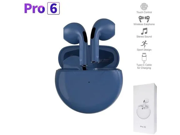 Bluetooth slusalice AirPhones Pro 6 HQ tamno plave