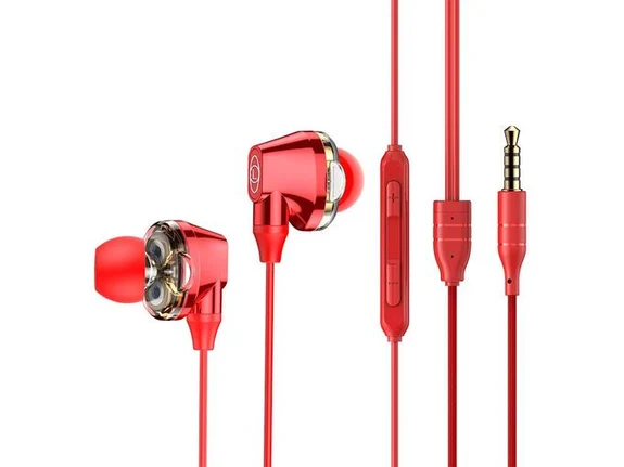 Slusalice Baseus Encok H10 Dual Moving-coil crvene.