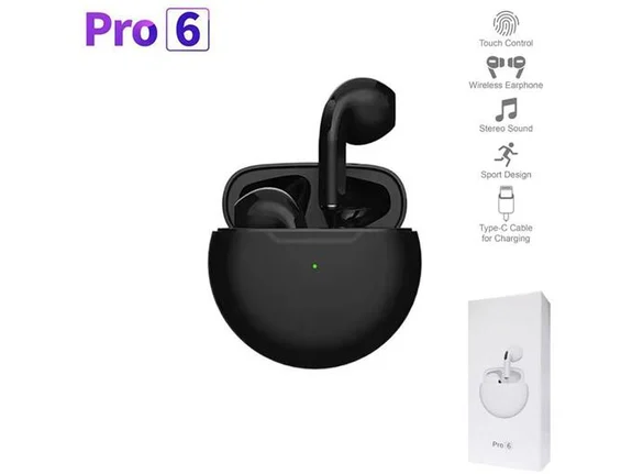 Bluetooth slusalice AirPhones Pro 6 HQ crne