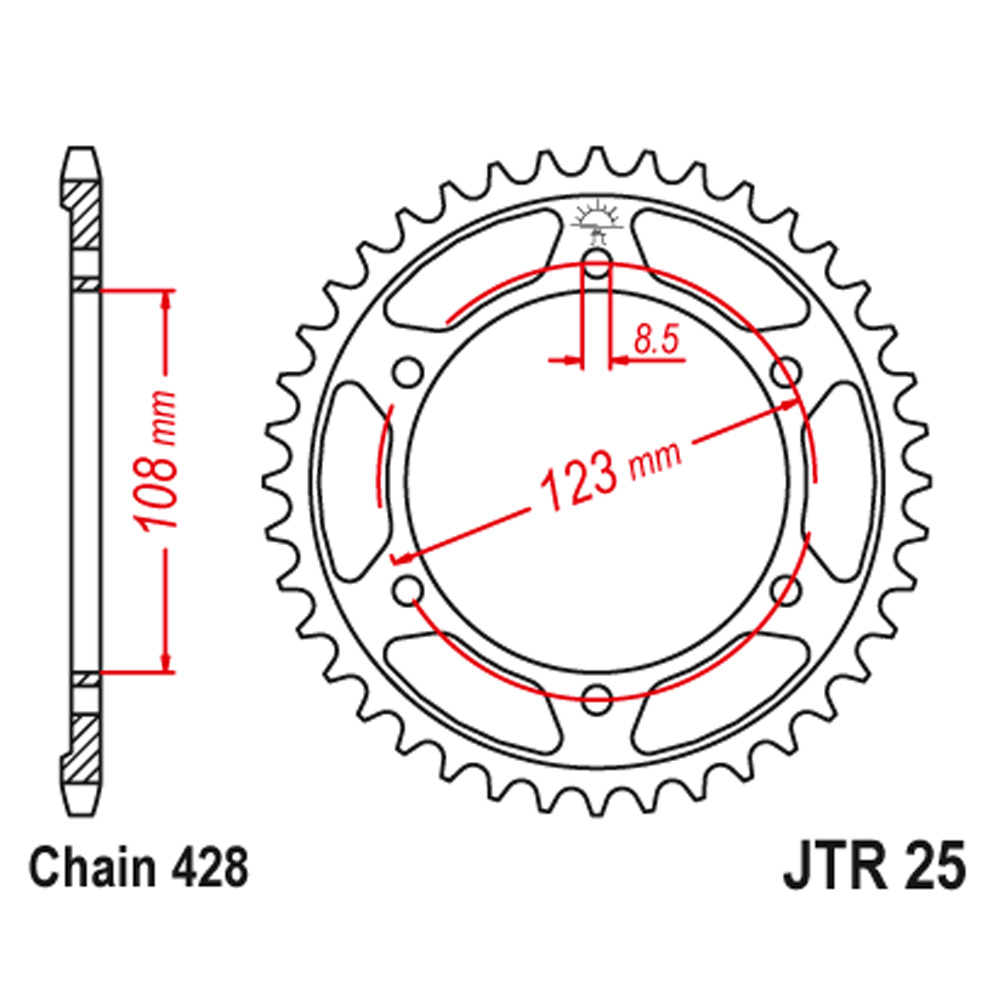 Lančanik zadnji JT JTR25-60 (428) 60 zuba