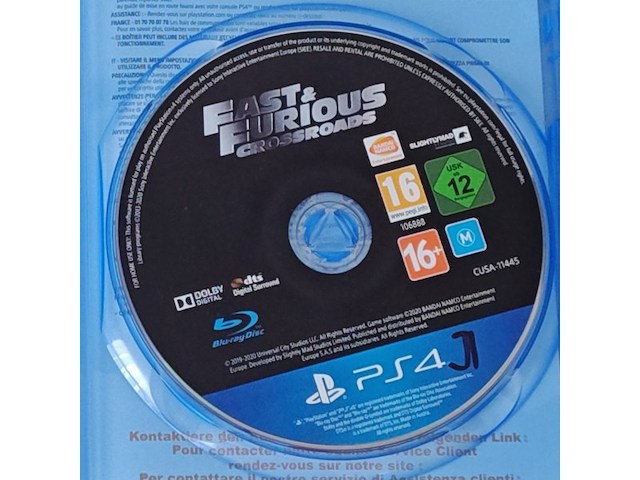Fast &; Furious Crossroads   PS4 samo disk