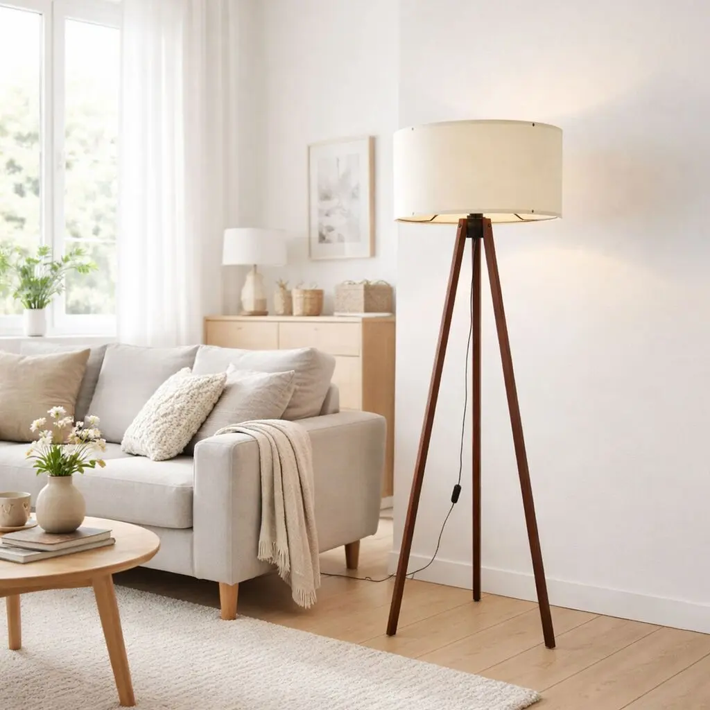 Opviq Podna lampa white brown