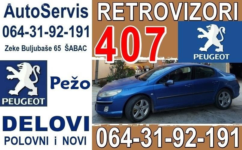 RETROVIZOR PEŽO 407 PEUGEOT