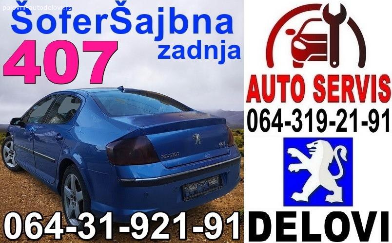 PEŽO 407 ŠOFERŠAJBNA ZADNJE STAKLO PEUGEOT