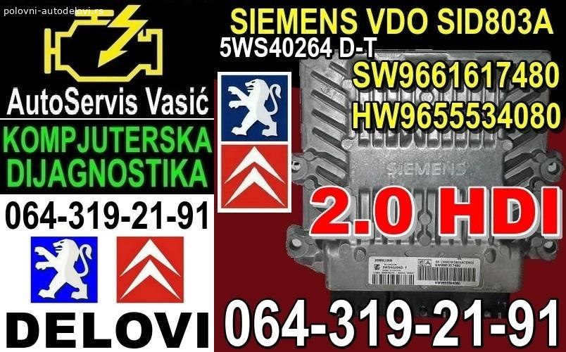 KOMPJUTER PEŽO 407 2.0HDI SIEMENS VDO SID803A PEUGEOT