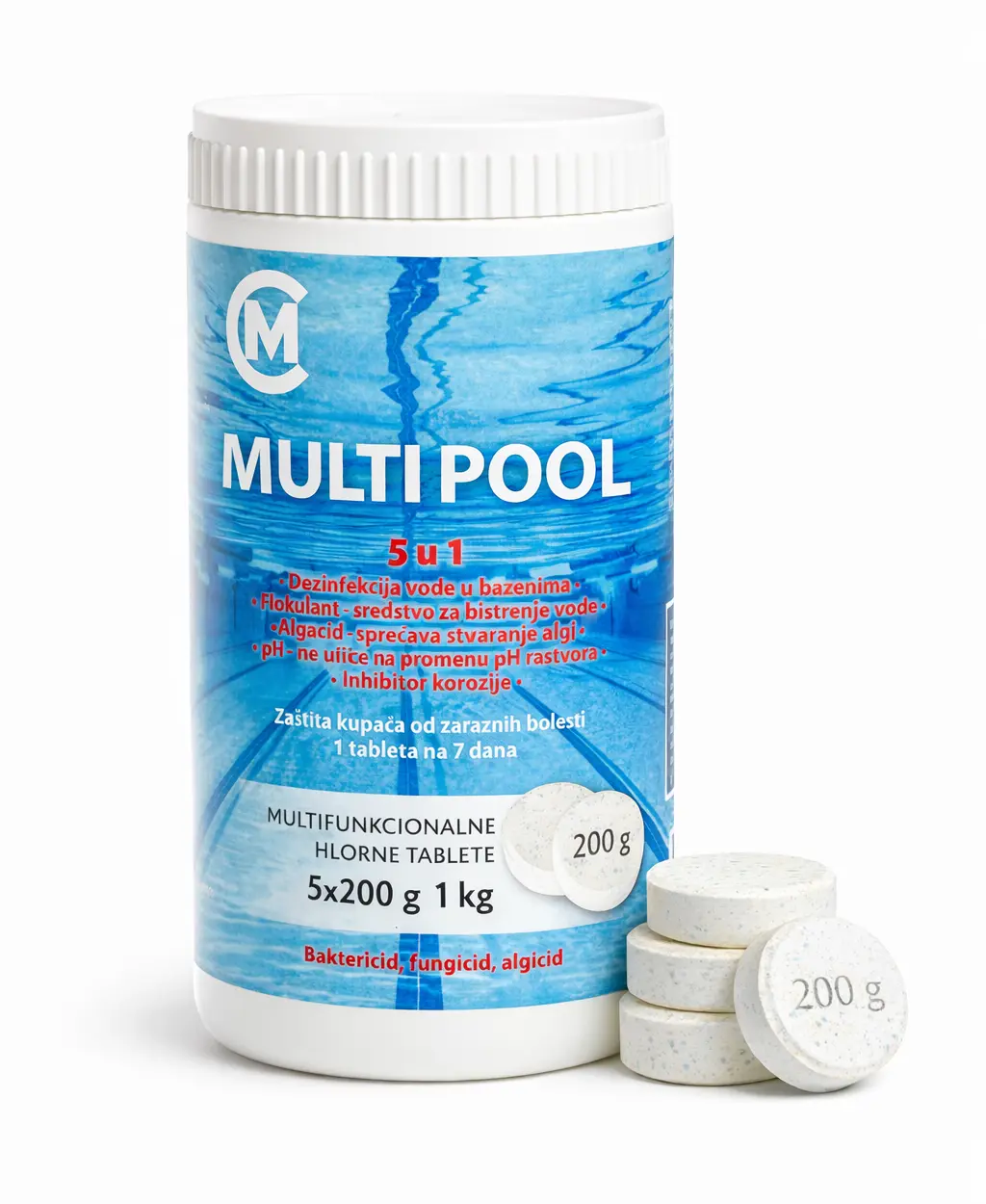 Multi Pool Tablete za bazene 5u1, 5 tableta po 200g, 1kg