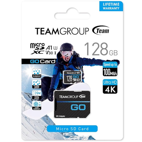 Micro SD 128GB A1 V30 I U3 GO Card 100MB/s TeamGroup TGUSDX128GU303