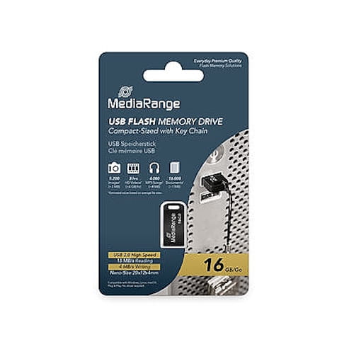 Fleš 16GB USB 2.0 Nano crn MediaRange UFMR921