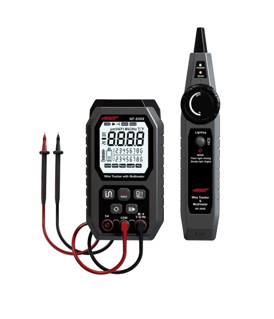 NOYAFA NF-8509 2-u-1 Tester mrežnih kablova i Digitalni Multimetar – PoE, TDR, NCV