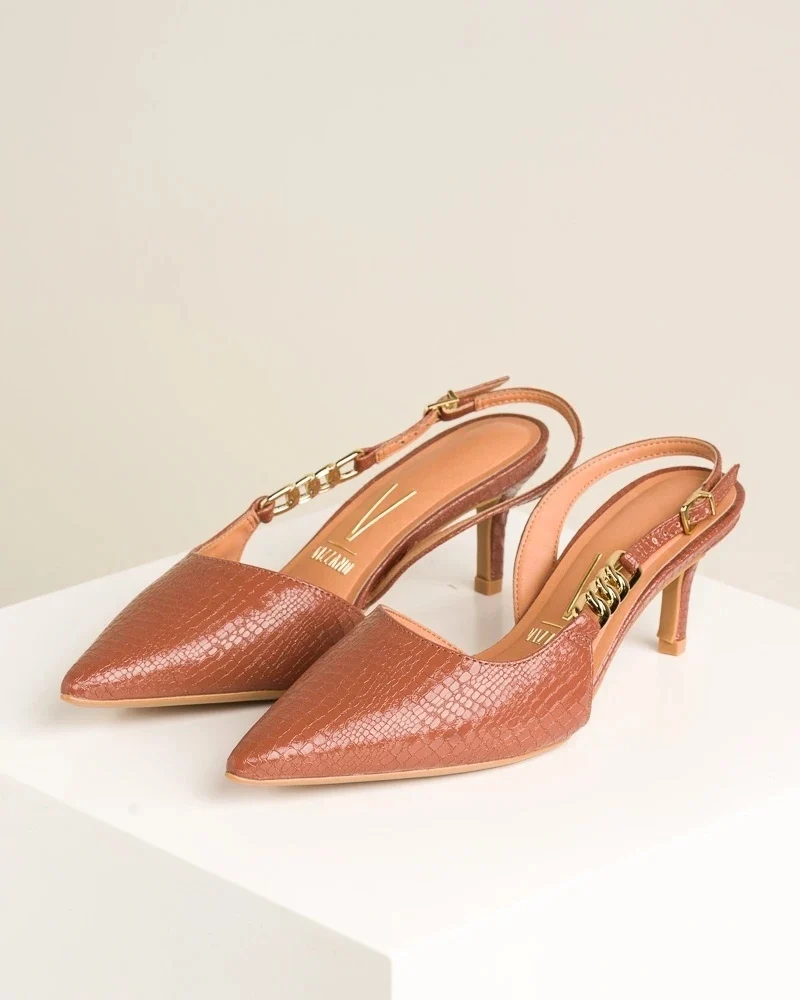 Ženske cipele sa otvorenom petom 1456.104.30336 braon kroko