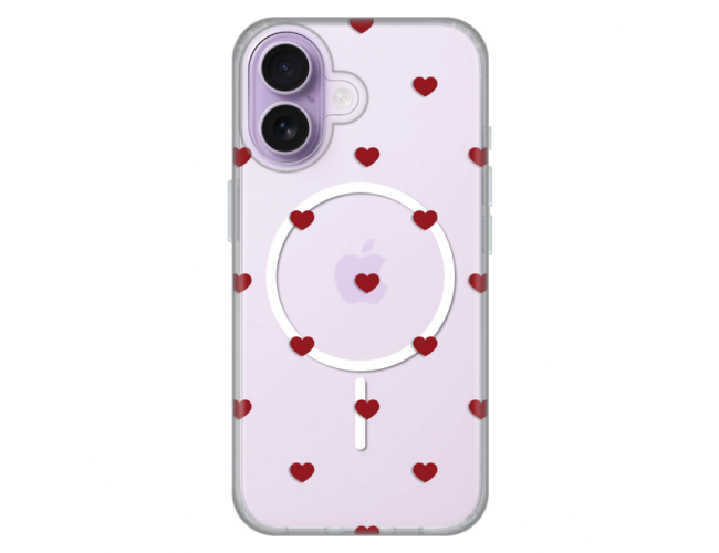 Red Print Magsafe maska za mobilni telefon iPhone 17 6.3 red hearts
