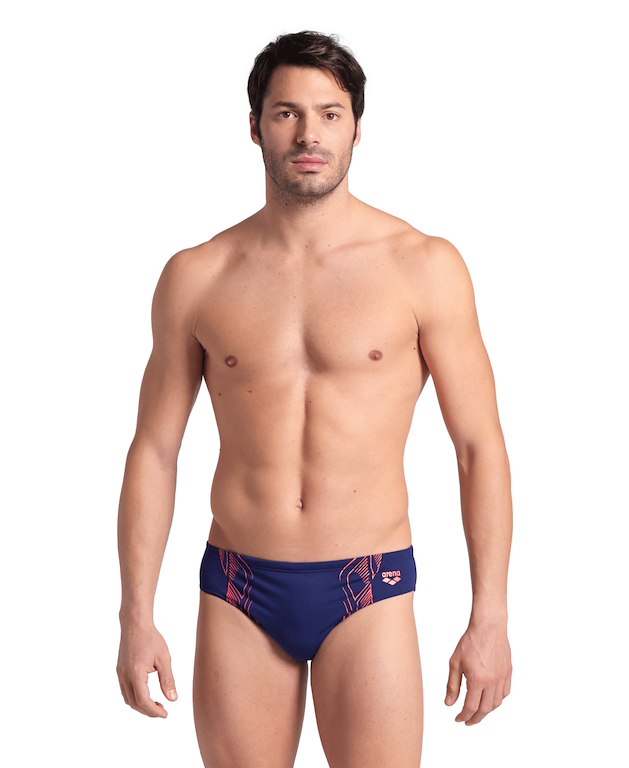 Arena M Reflecting Brief Navy Orange