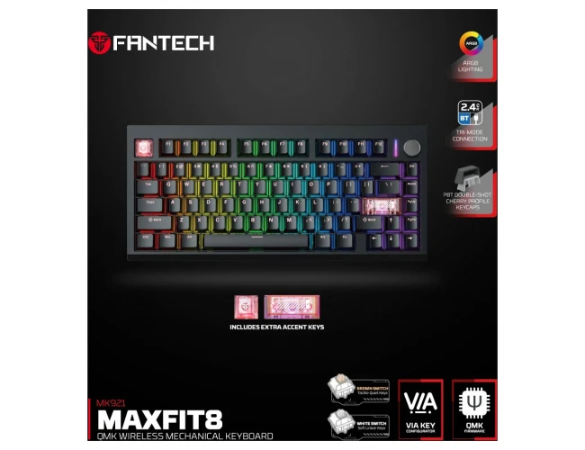 Fantech MK921 Maxfit 8 (brown switch) mehanička bežična gejmerska tastatura rna
