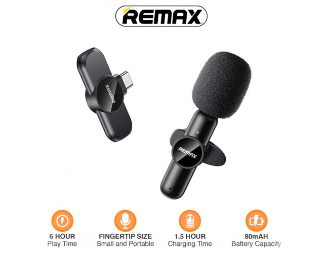 Remax Ryusic Series K09 type-c mikrofon crni