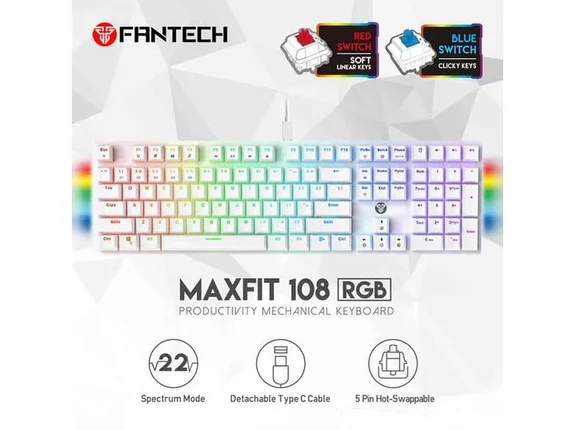 Tastatura mehanicka Gaming Fantech MK855 RGB Maxfit 108 Space Edition (blue switch)